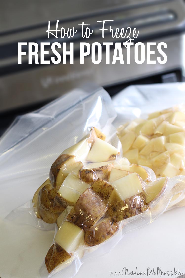 How do you freeze raw potatoes in the freezer?