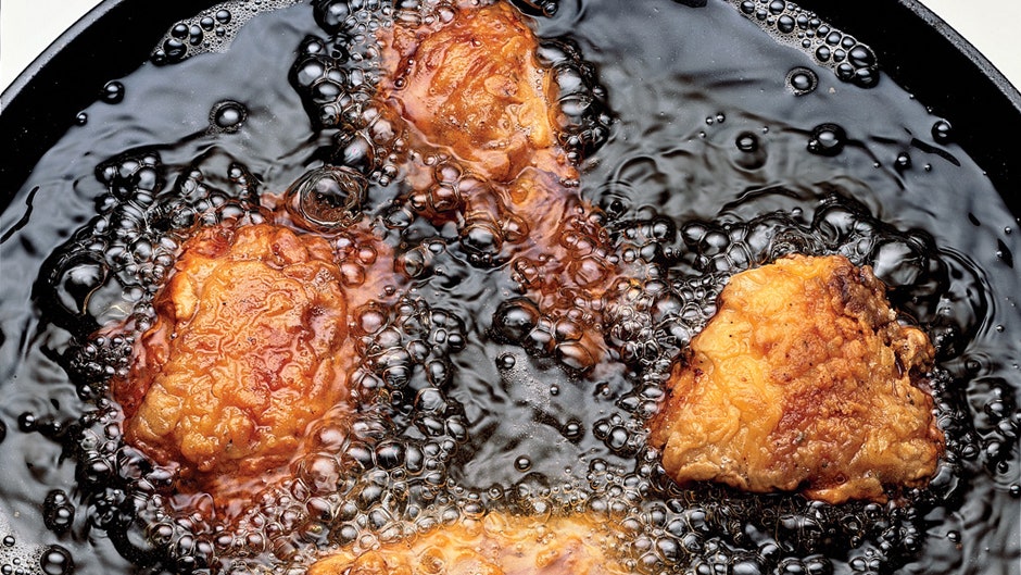 How do you fry chicken without grease or oil?