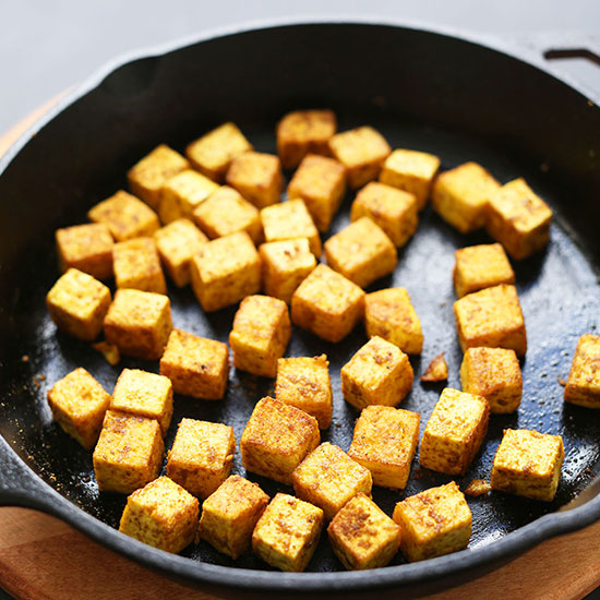 How do you fry tofu without splattering?