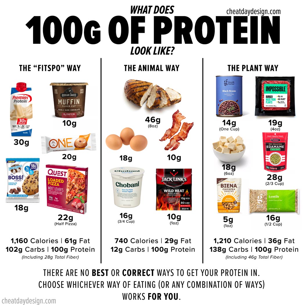 How do you get 100 grams of protein in a day?