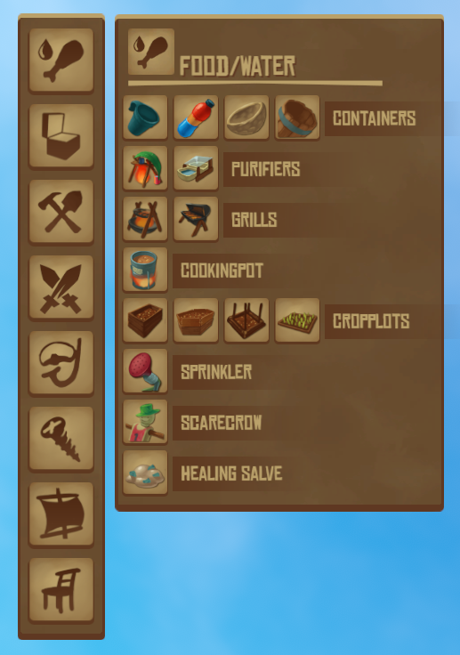 How do you get a crafting menu in raft?