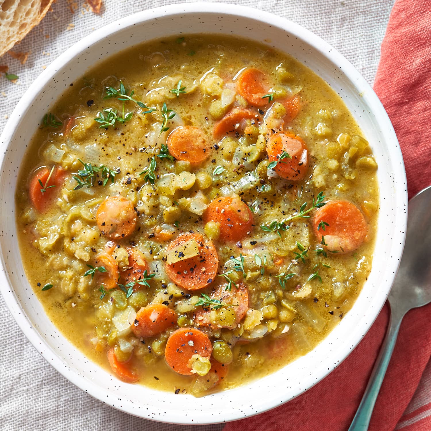 How do you heat up split pea soup?