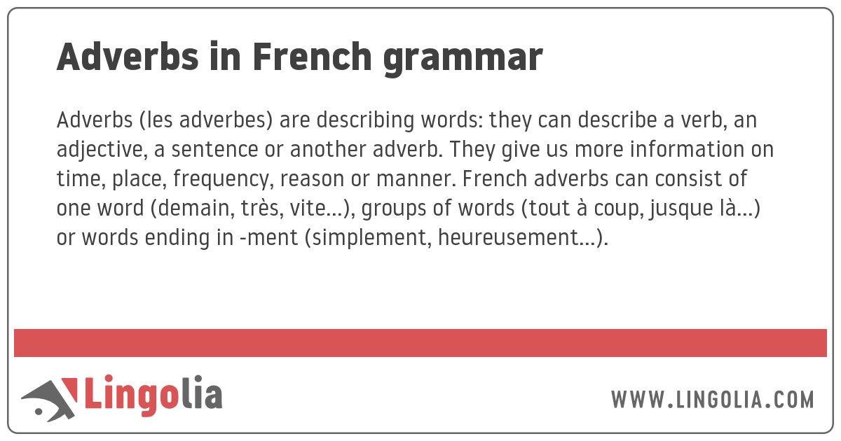 How do you identify an adverb in French?