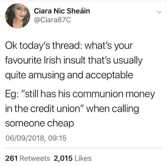 How do you insult the Irish?