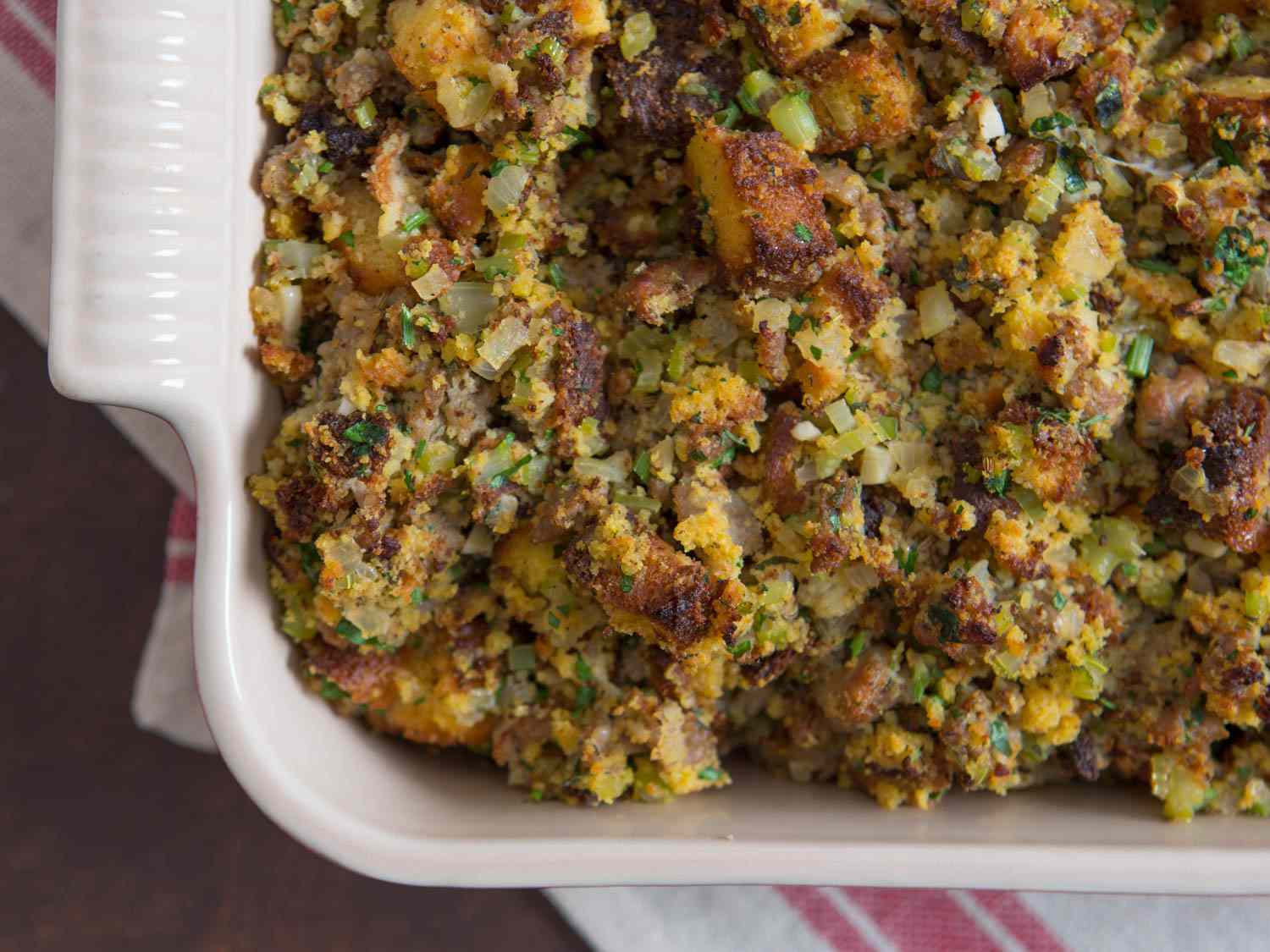 How do you keep cornbread dressing from drying out?