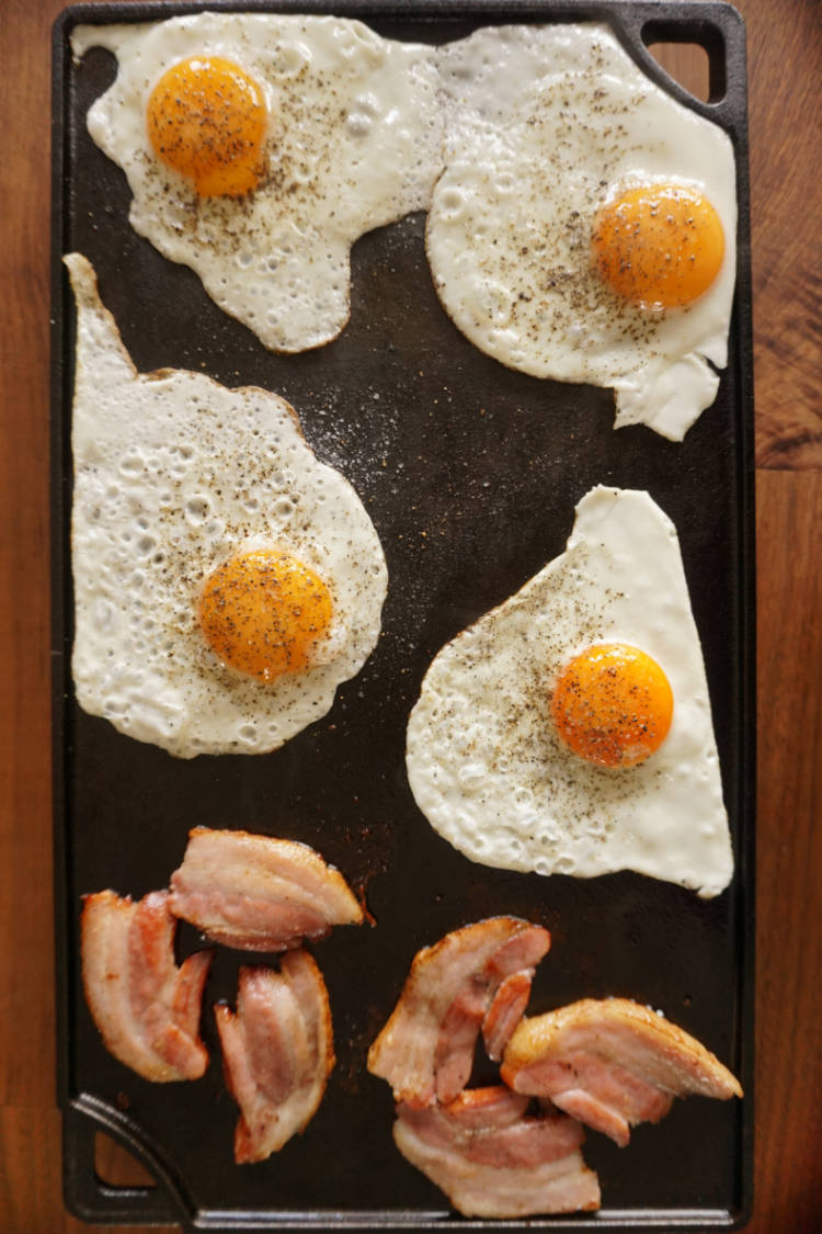 How do you keep eggs from sticking to cast iron?