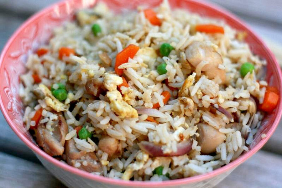 How do you keep fried rice from sticking?