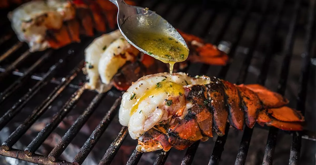 How do you keep lobster from drying out on the grill?
