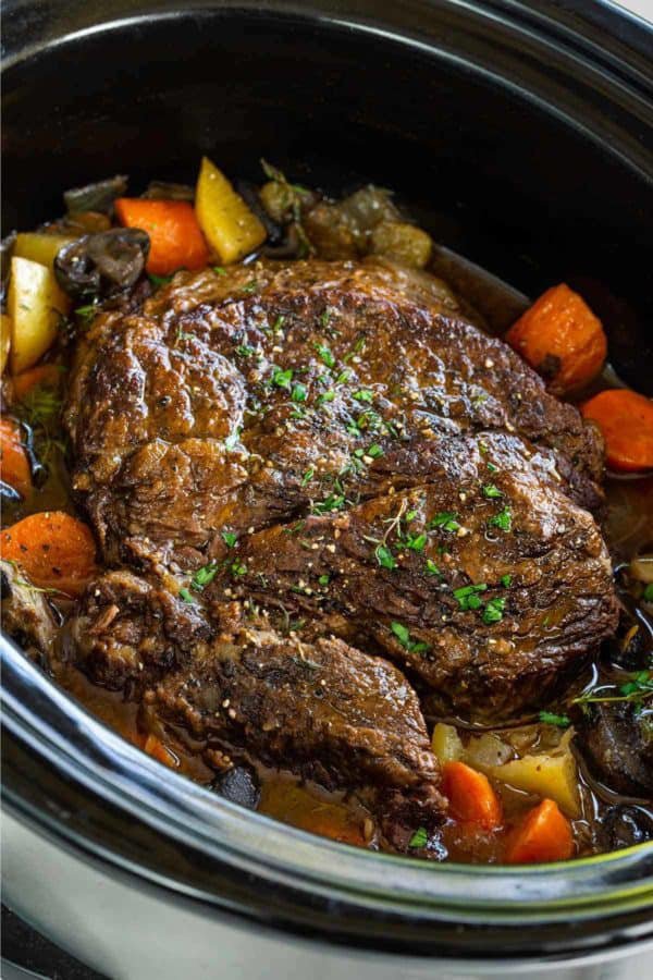 How do you keep roast beef from drying out in a slow cooker?