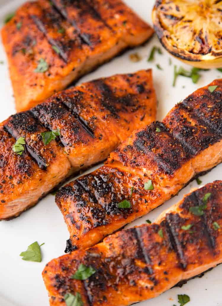 How do you keep salmon from burning on the grill?