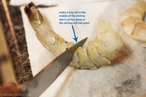 How do you keep shrimp straight?