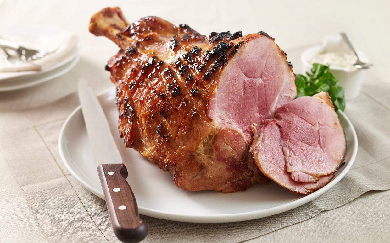 How do you know when a cooked ham is done?
