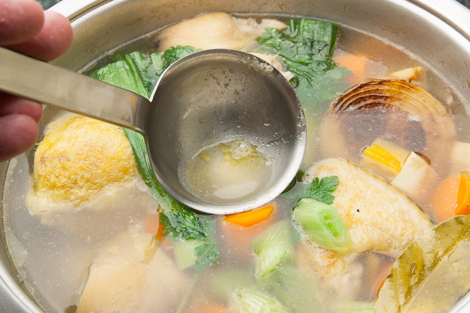 How do you know when chicken soup is done cooking?