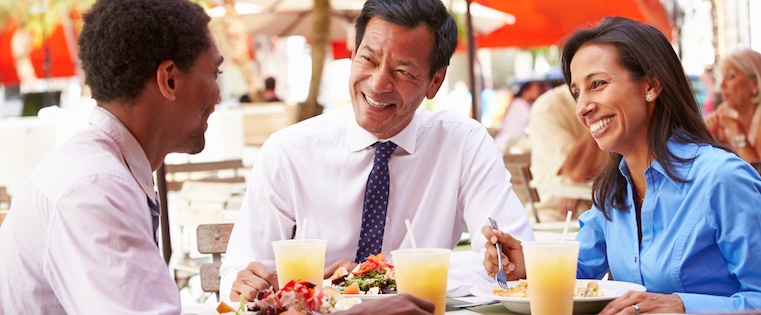 How do you make a good impression at a business lunch?