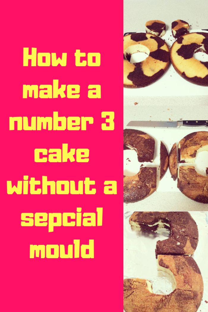 How do you make a number 3 birthday cake?
