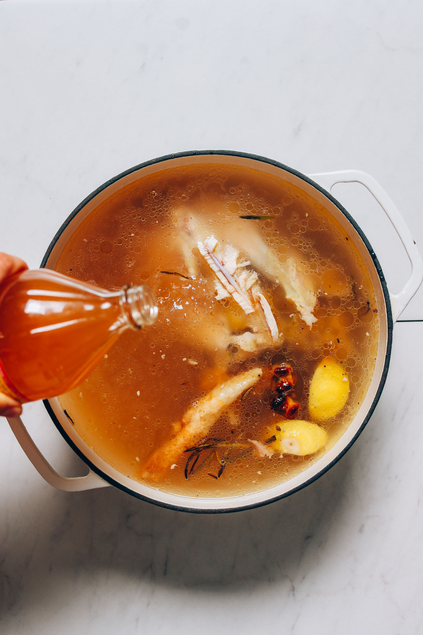 How do you make bone broth with apple cider vinegar?