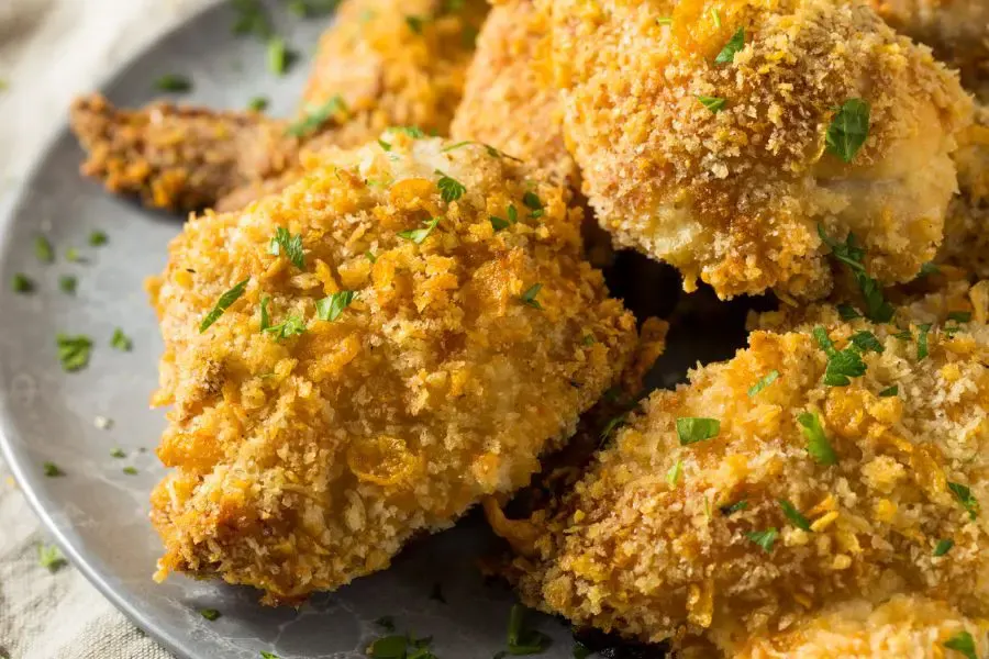 How do you make breadcrumbs stick to chicken without flour?