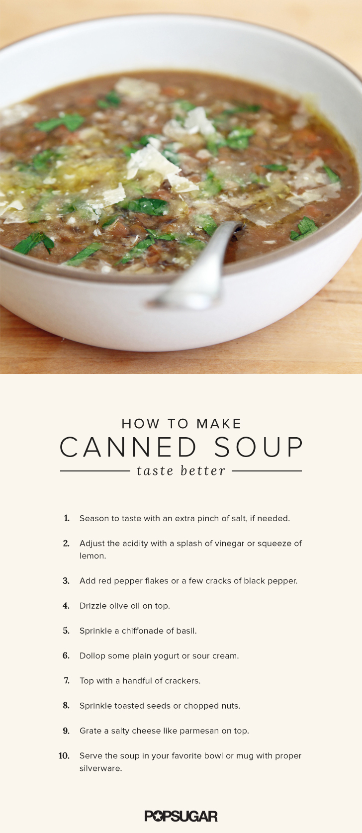 How do you make canned soup taste better?