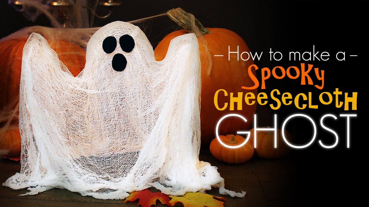 How do you make Halloween ghost with cheesecloth?