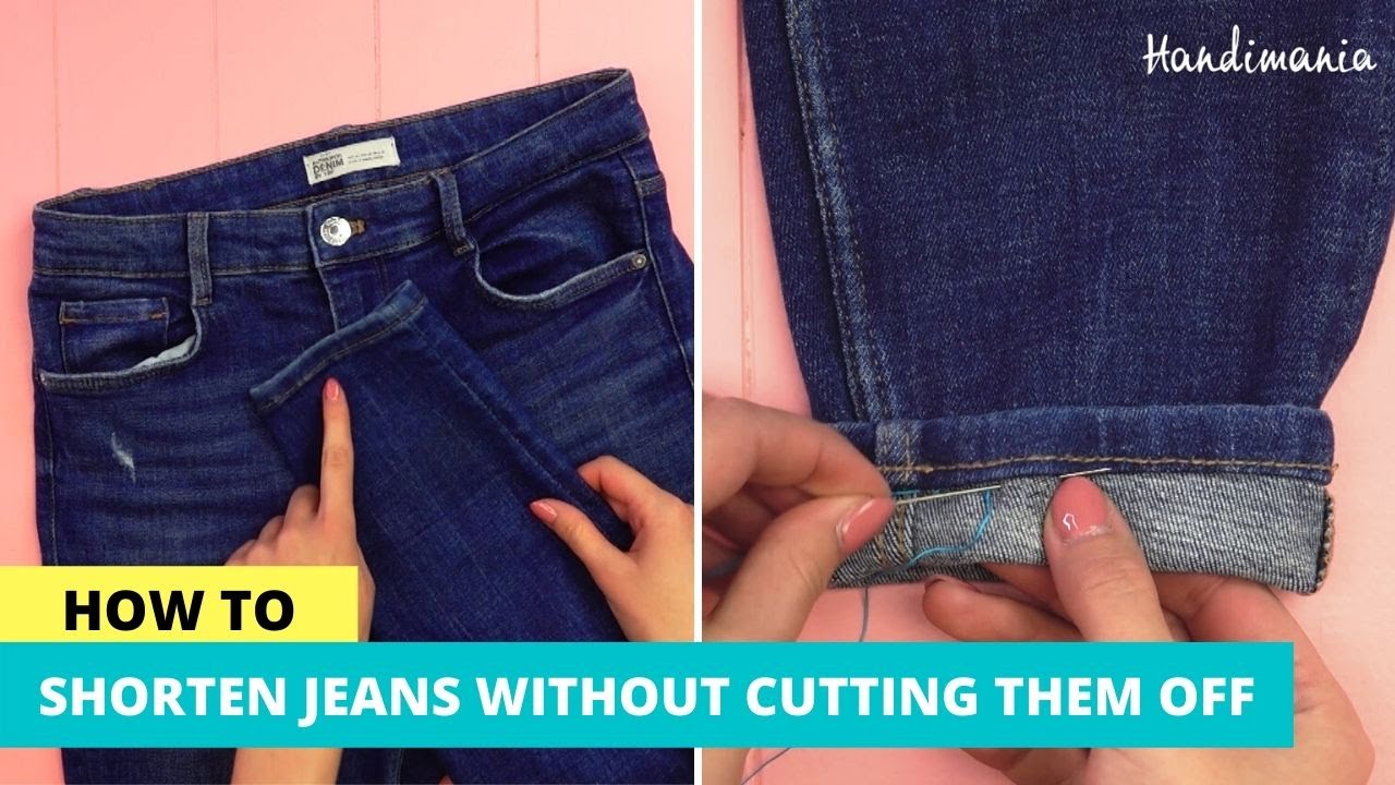 How do you make jeans that are too long shorter?