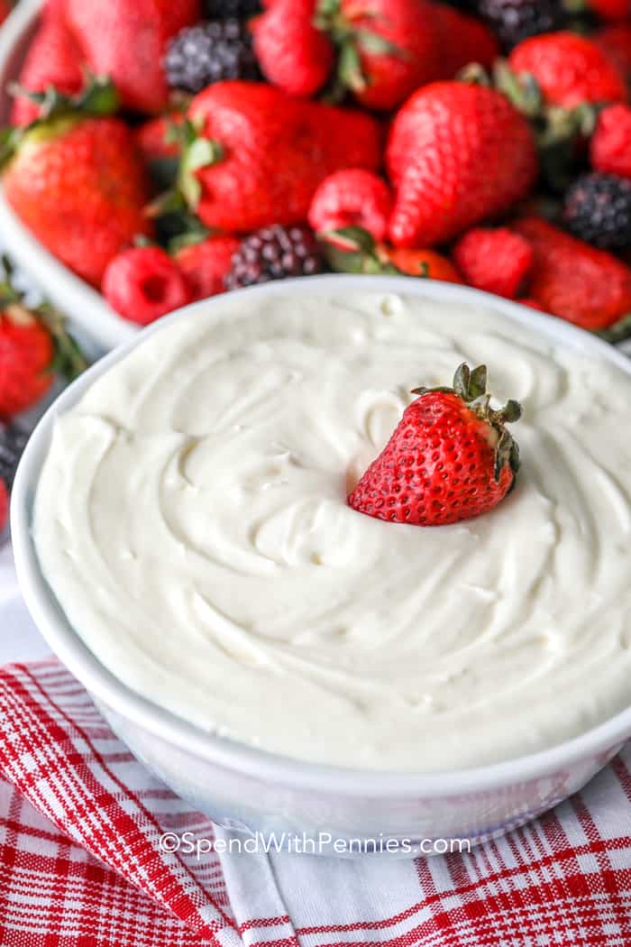 How do you make the fruit dip?