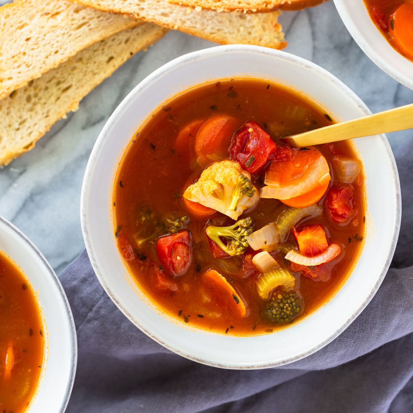 How do you make vegetable soup depth?