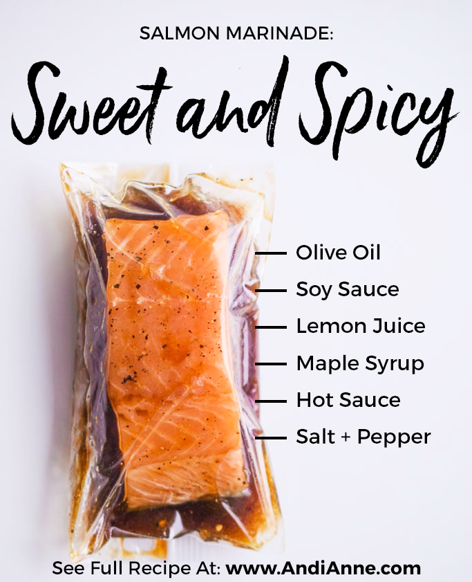 How do you marinate salmon in the fridge before cooking?