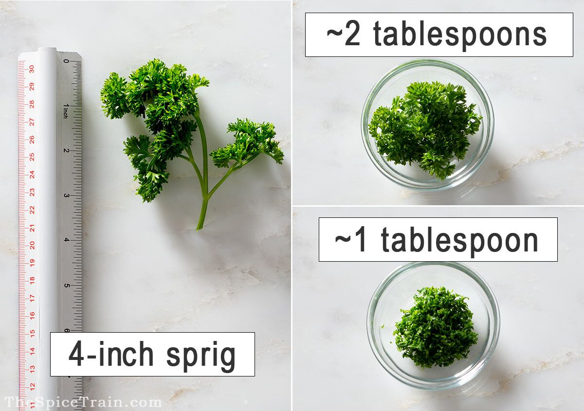 How do you measure a sprig of parsley?