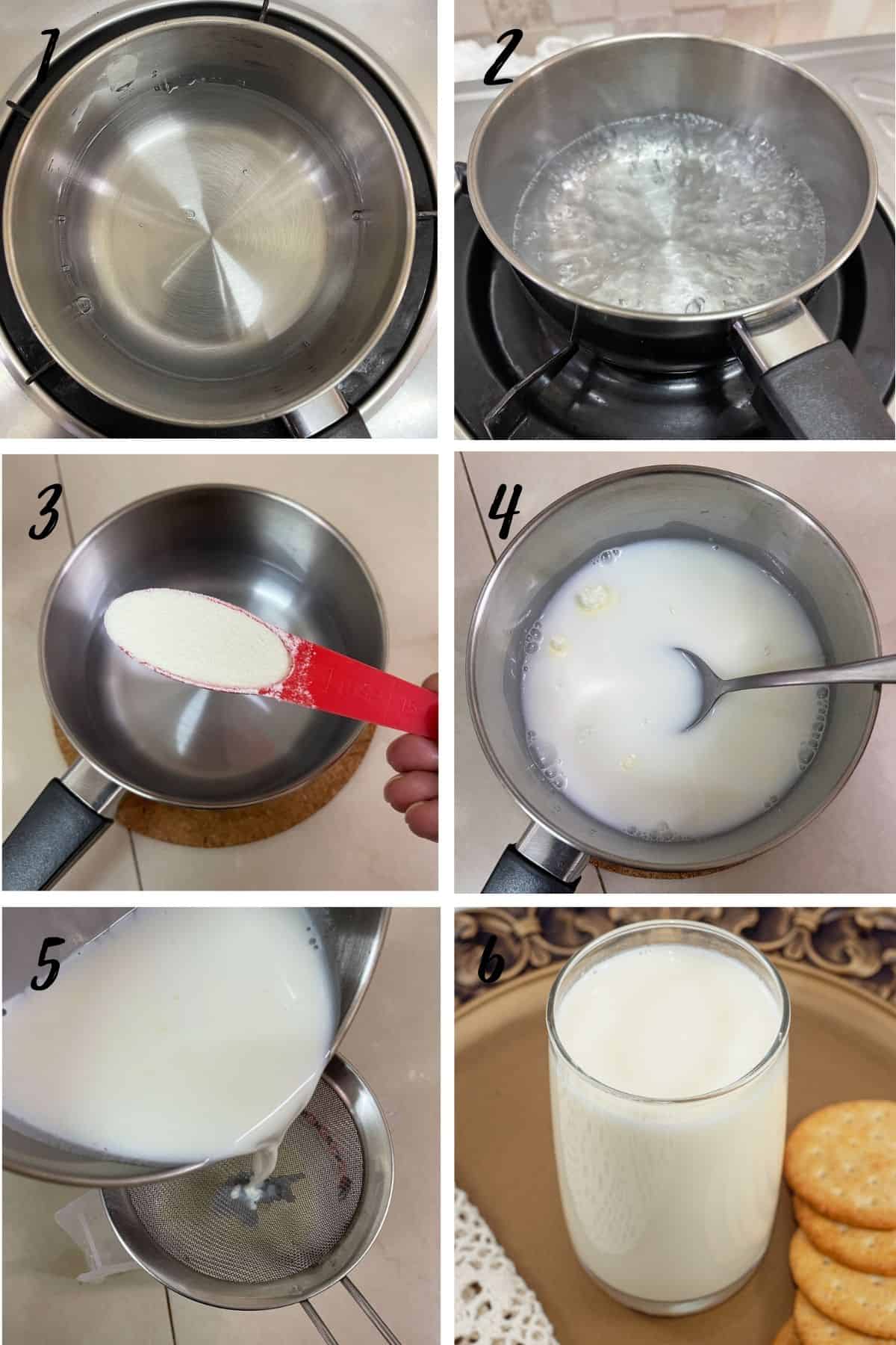 How do you mix powdered milk with water?