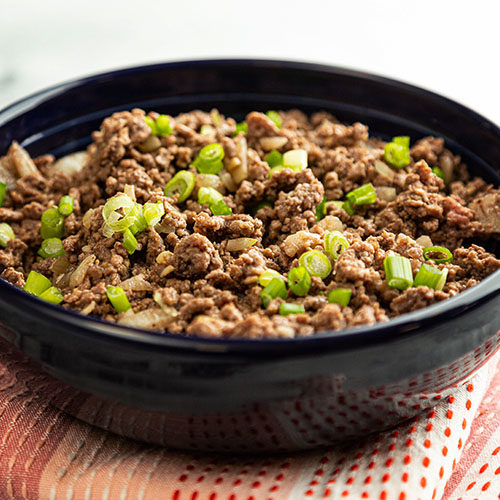 How do you moisten dry ground beef?