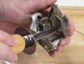 How do you open frozen oysters in the shell?