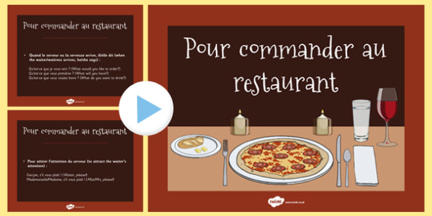 How do you order at a restaurant in French?