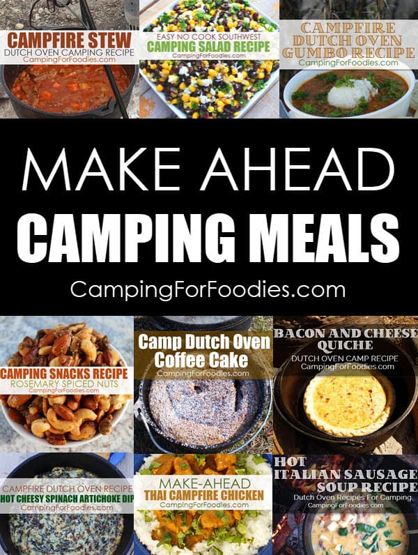 How do you prepare food for camping?