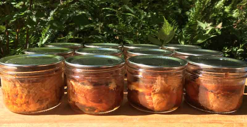 How do you preserve salmon in Mason jars?