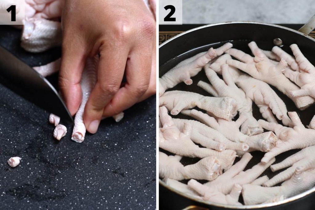 How do you process chicken feet?