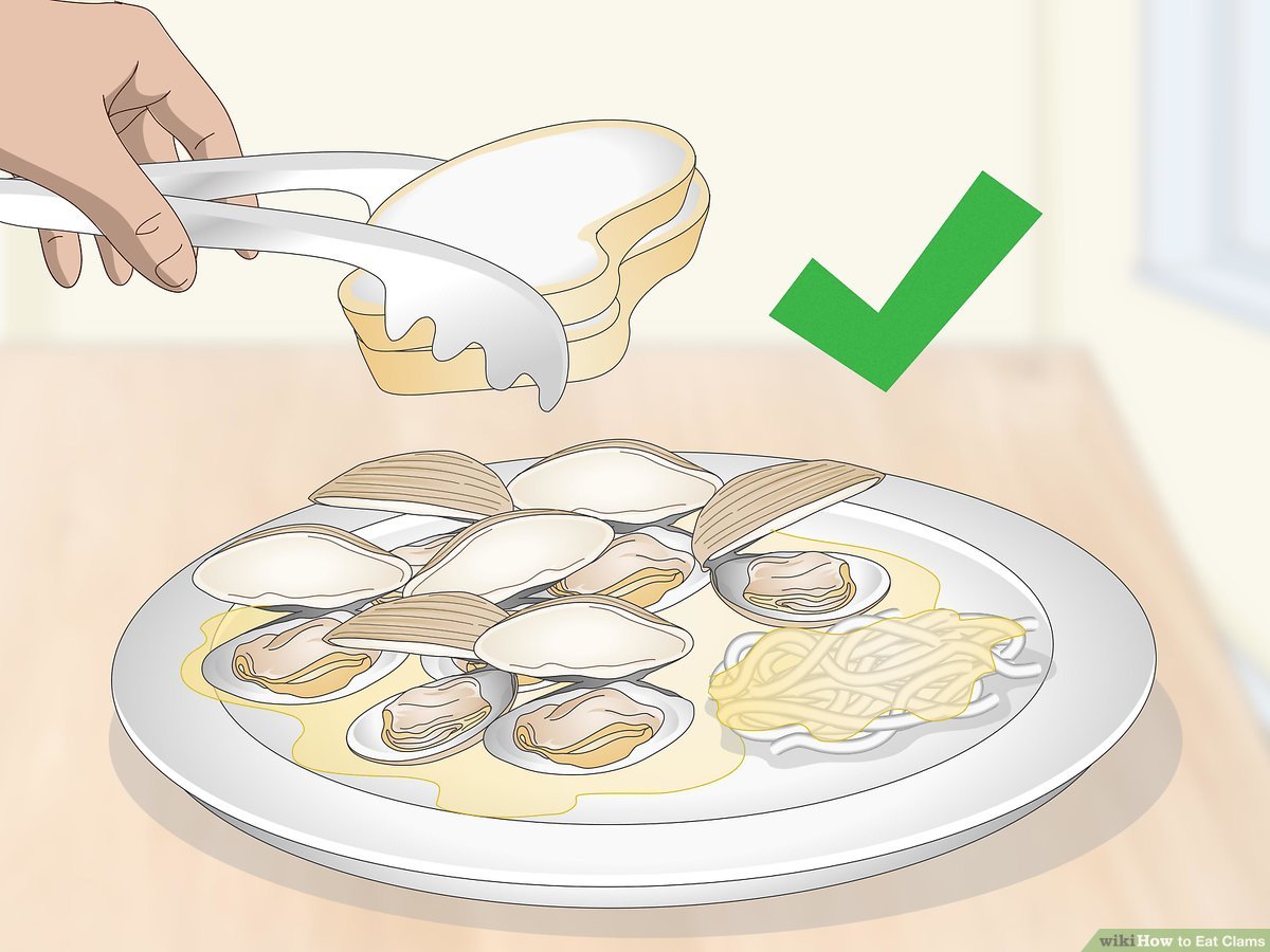 How do you properly eat clams?