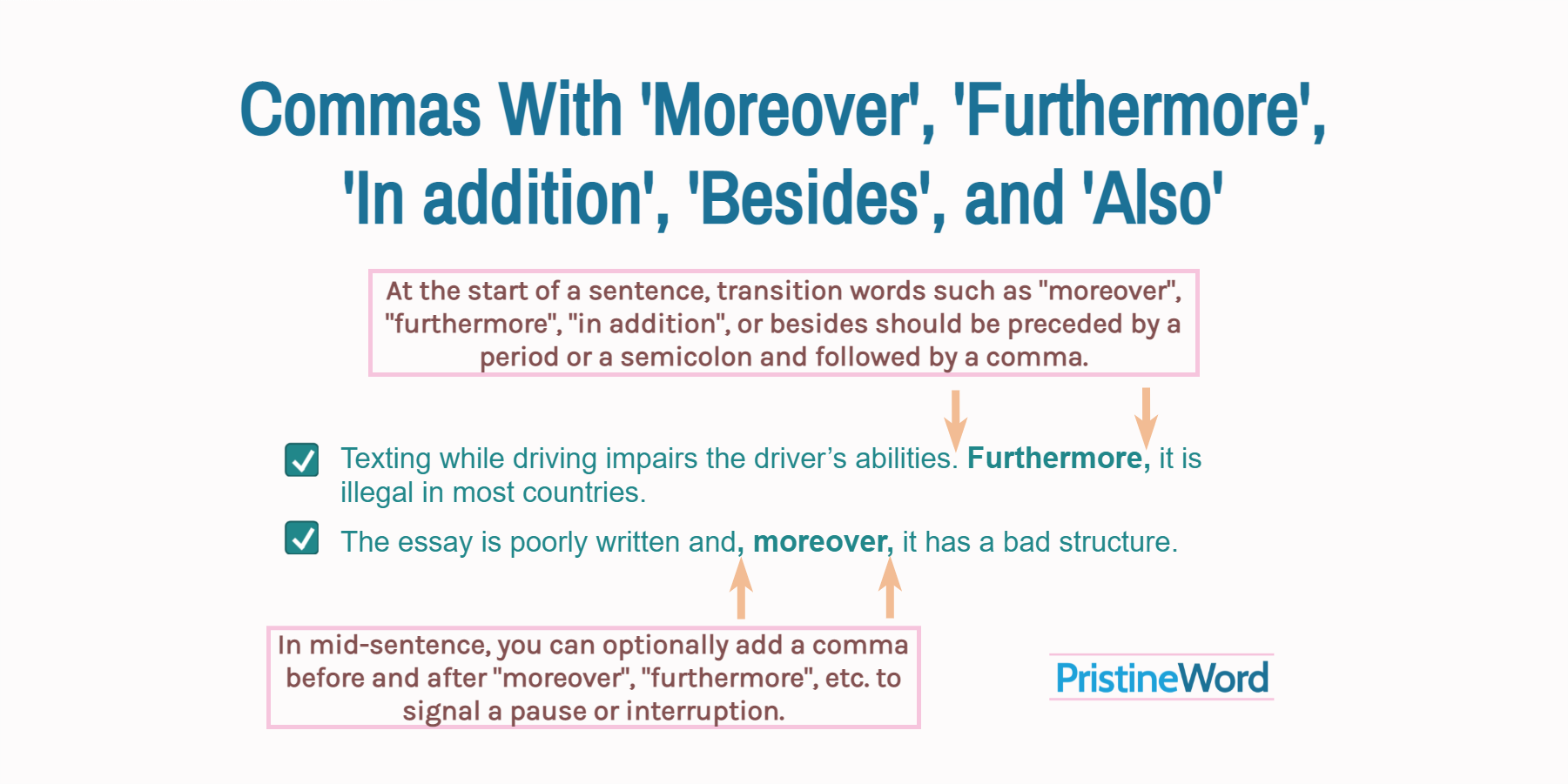 How do you punctuate Moreover in a sentence?