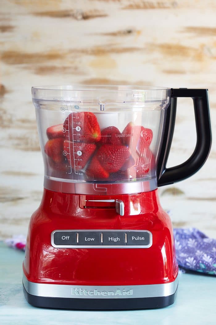 How do you puree fruit in a blender?