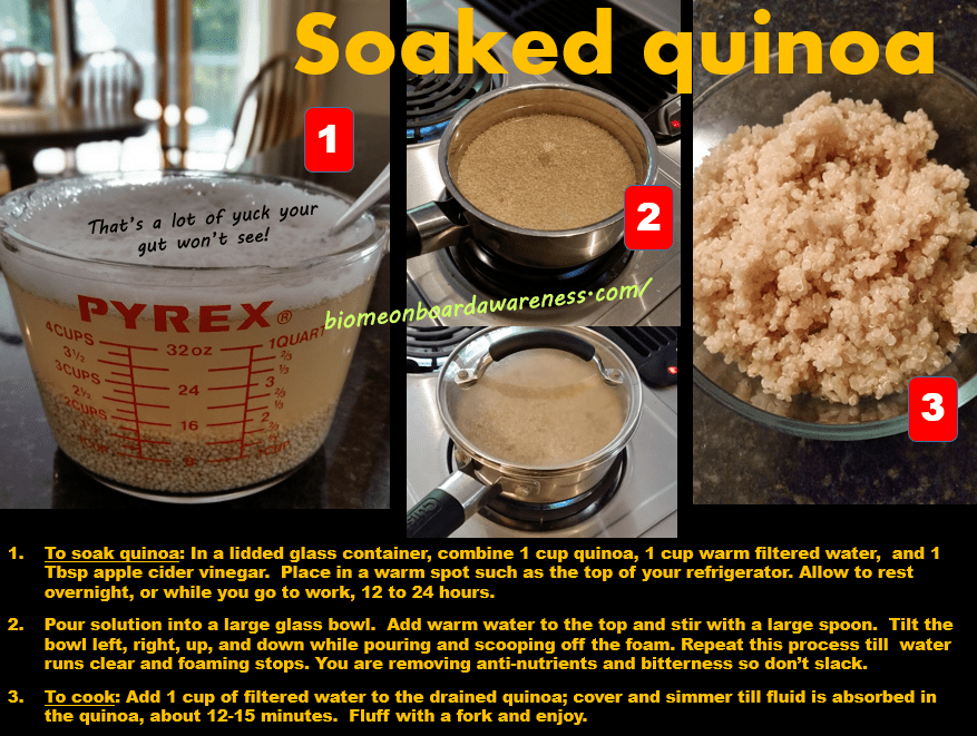 How do you reduce phytic acid in quinoa?