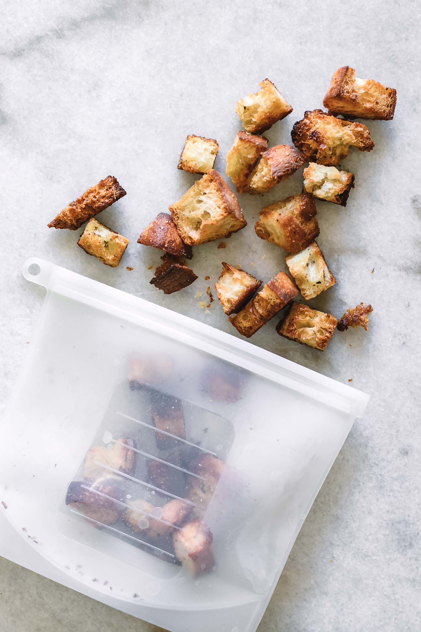 How do you reheat frozen croutons?