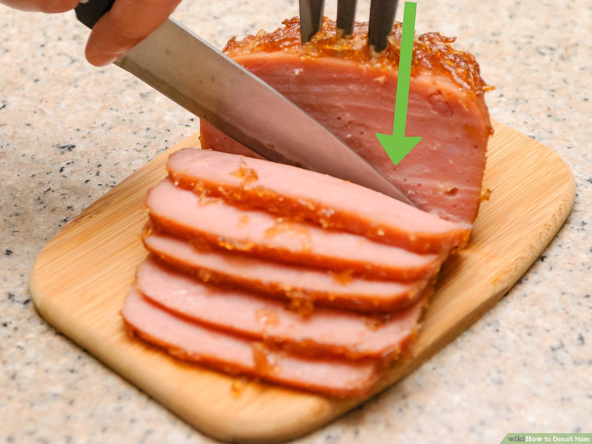 How do you remove salt from a cured ham?