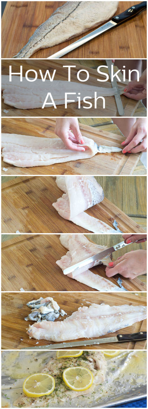 How do you remove skin from fish before cooking?