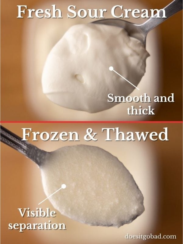 How do you revive frozen sour cream?