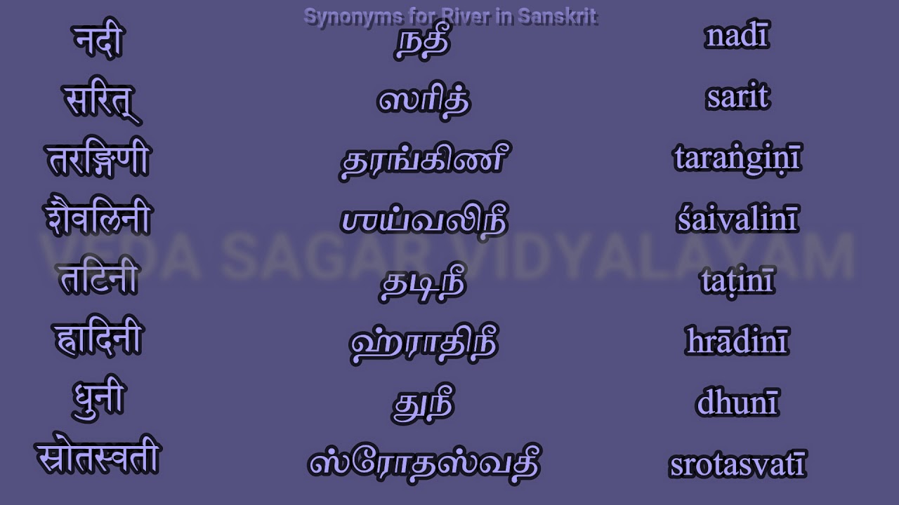 How do you say river in Sanskrit?