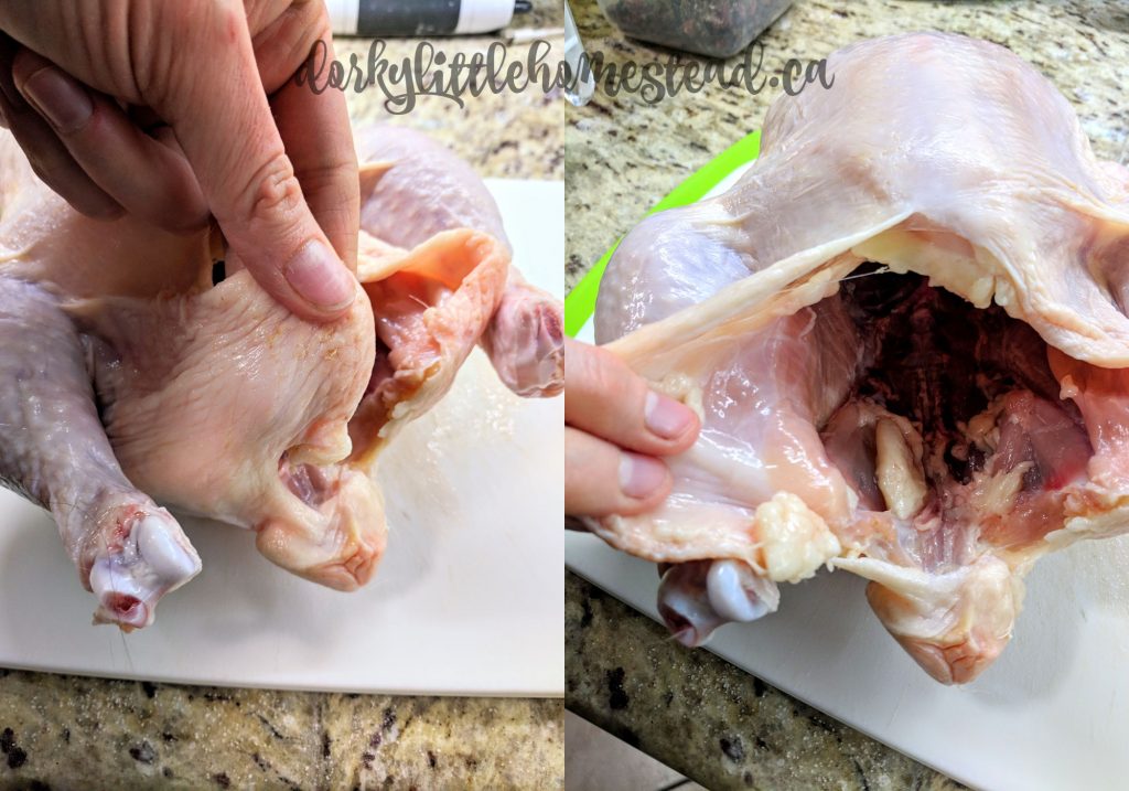 How do you season the cavity of a chicken?