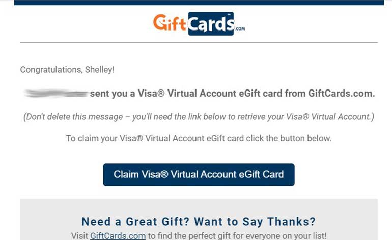 How do you send a gift card to someone electronically?