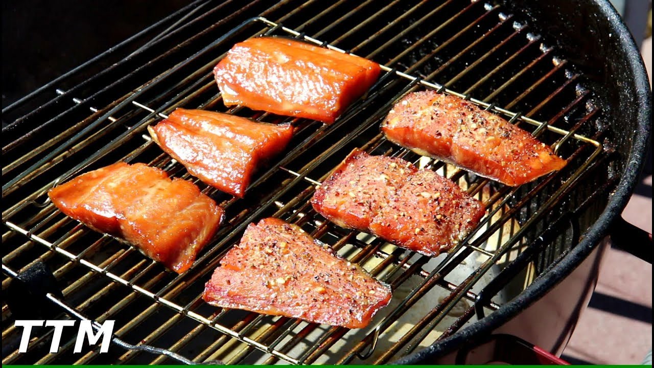 How do you smoke salmon on a Weber gas grill?