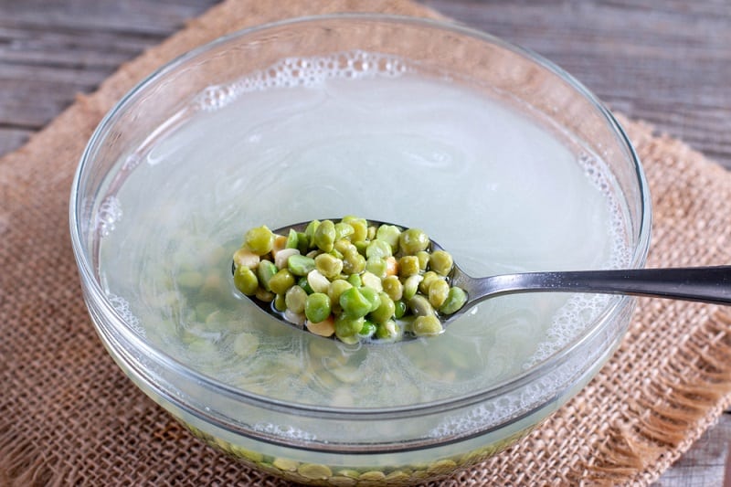 How do you soften peas for soup?