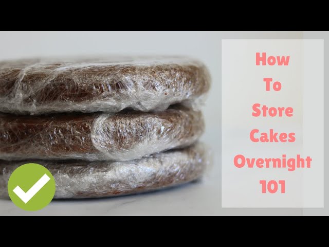 How do you store a cake overnight before decorating?
