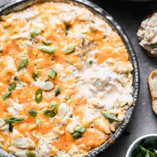 How do you store cooked crab dip?